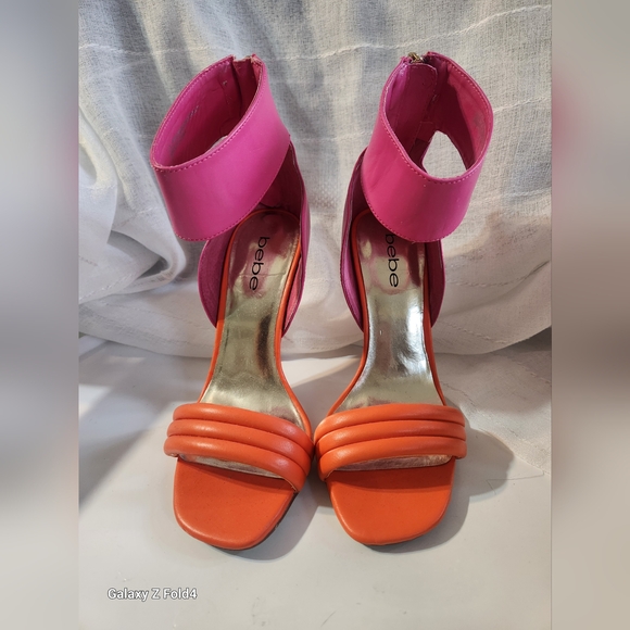 bebe | Shoes | Bebe Pink And Orange High Heeled Sandals Sz 6 | Poshmark